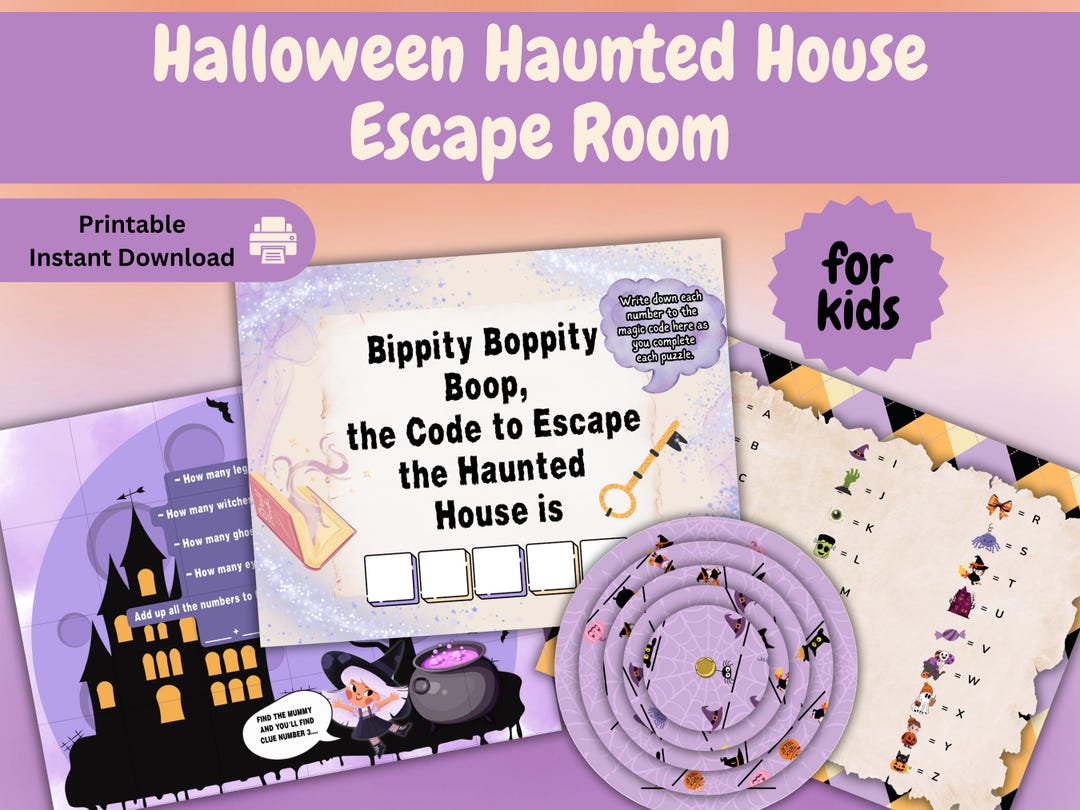 Haunted House Escape Room Kids, Halloween Escape Room, Halloween ...