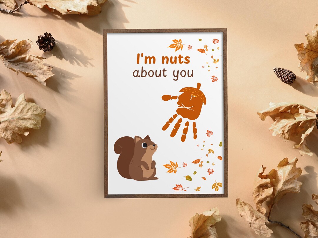 Fall Handprint Art, Squirrel Handprint Craft, Printable Autumn ...