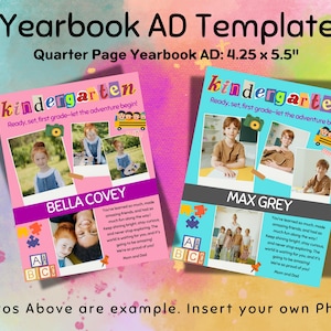 Kindergarten Yearbook Ad Template, Kindergarten Graduation Full Page ...