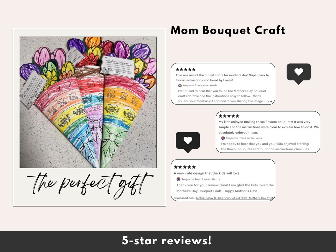 Mother's Day Build a Bouquet Craft, Mother's Day Printable Craft ...
