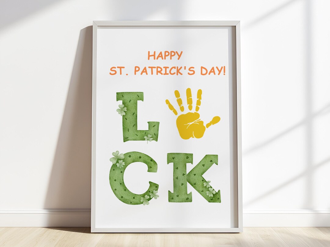 Luck St. Patrick's Day Handprint Art, St Patricks Day Handprint Craft ...