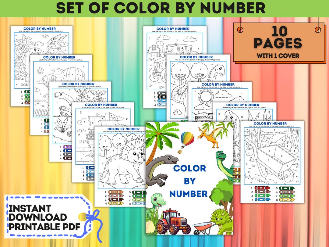 Dinosaur Color by Number, Color by Number, Dinosaur Coloring Pages for ...