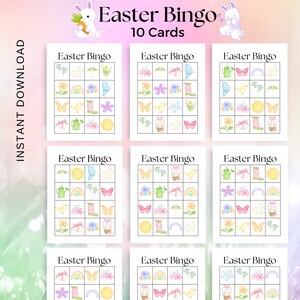 Easter Bingo Cards for Kids and Adults, Printable Easter Games, Easter ...