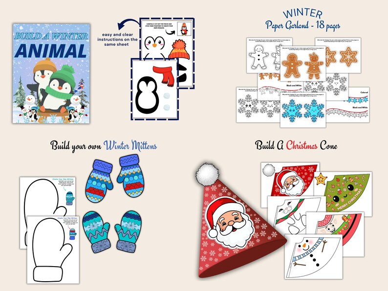 Christmas Activity & Coloring Bundle for Kids, 300+ Pages Crafts ...