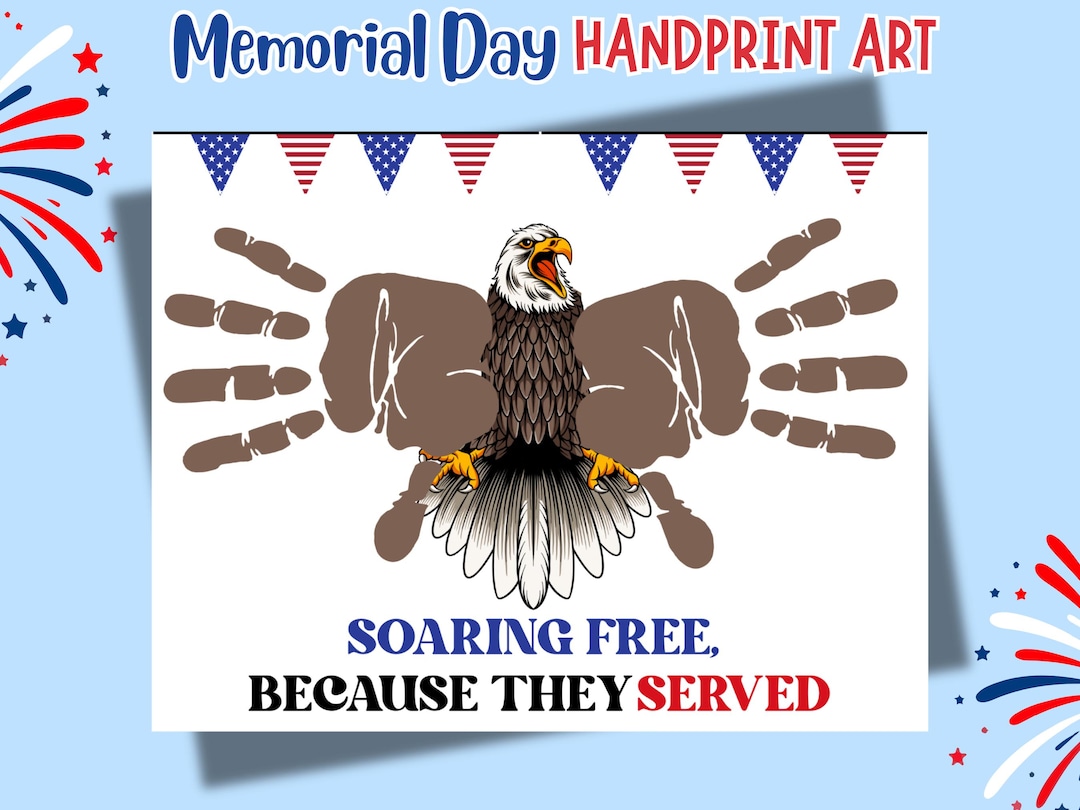 Eagle Memorial Day Handprint Craft, Patriotic Eagle Handprint Art ...