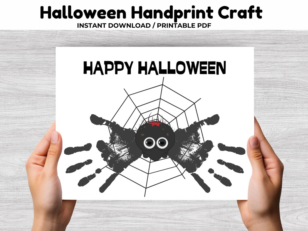 Spider Handprint Art, Halloween Handprint Craft, Spooky Halloween ...