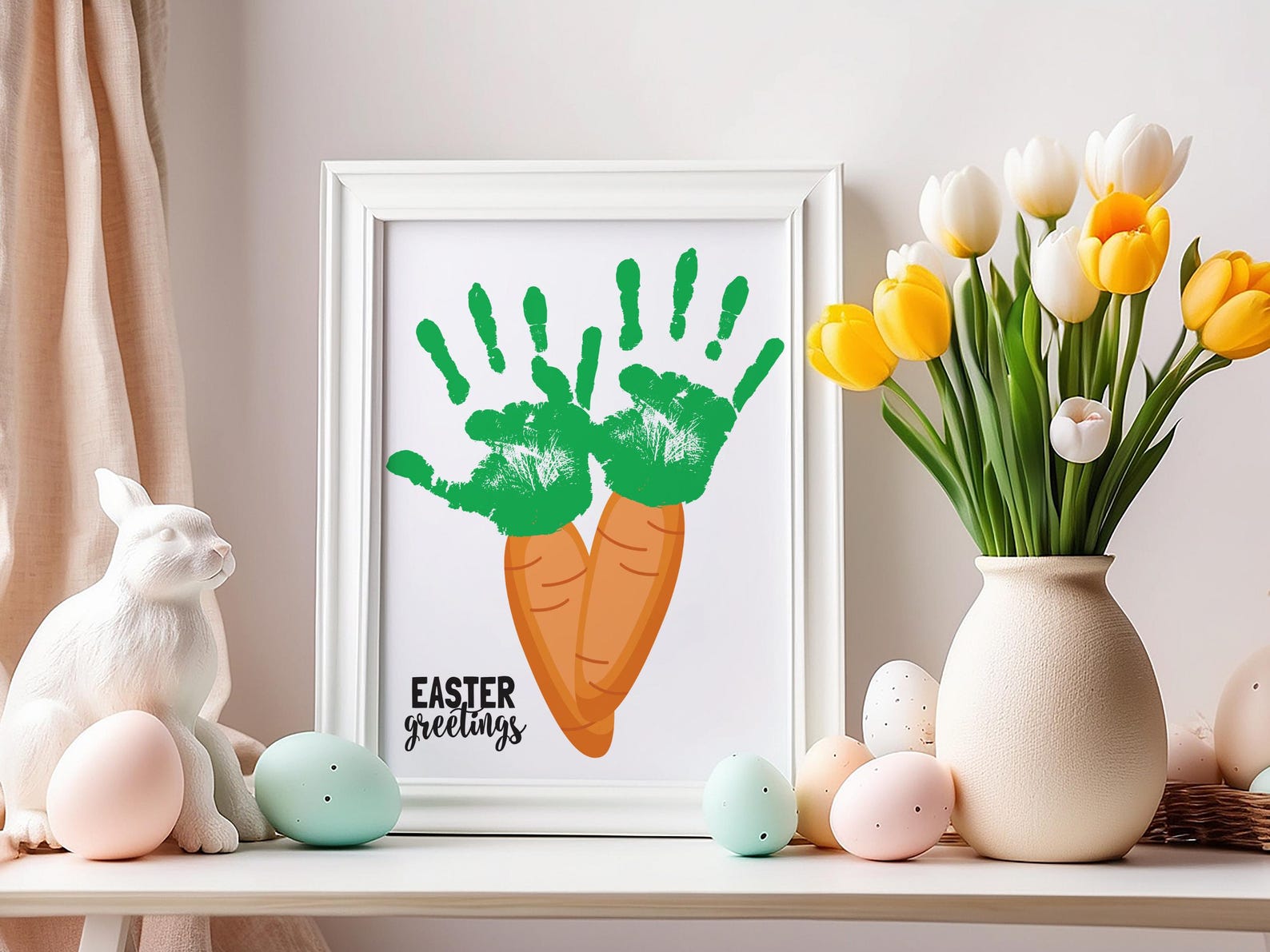 Easter Carrot Handprint Art, Handprint Craft, Easter Greetings, Baby ...