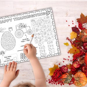 Printable Thanksgiving Activity Mats, Thanksgiving Coloring Pages ...