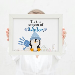 Penguin Handprint Art Craft, Winter Handprint Art Craft, Winter Season ...