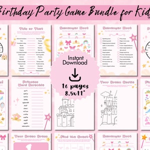 Princess Birthday Party Games, Printable Birthday Games for Girls ...