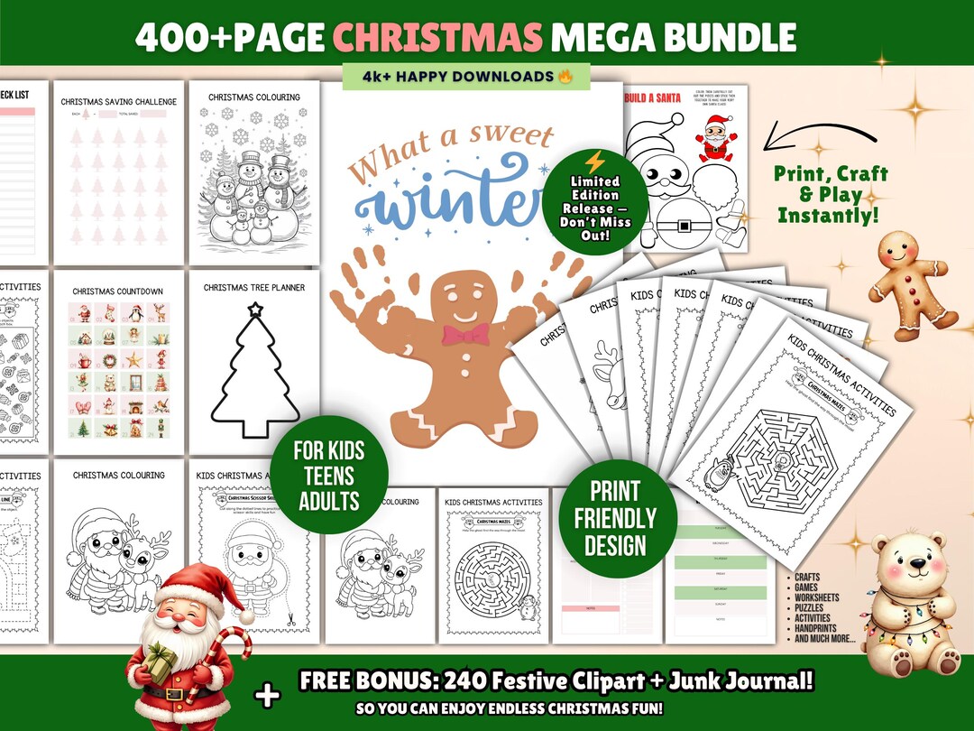 400+ Page Ultimate Christmas Printable Bundle – Xmas Activities ...