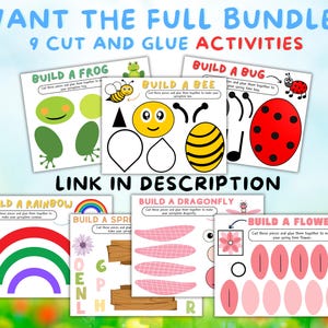 Spring Cut and Glue Activity Printable, Build a Bug Preschool Craft ...