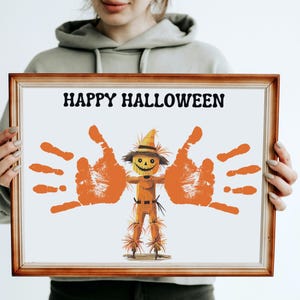 Scarecrow Handprint Art Craft, Printable Halloween Craft, Baby First ...