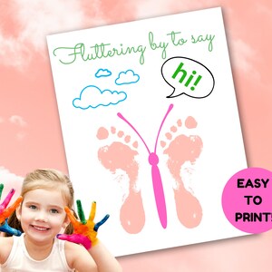 Butterfly Footprint Art Craft, Summer Footprint, Fluttering by Memory ...