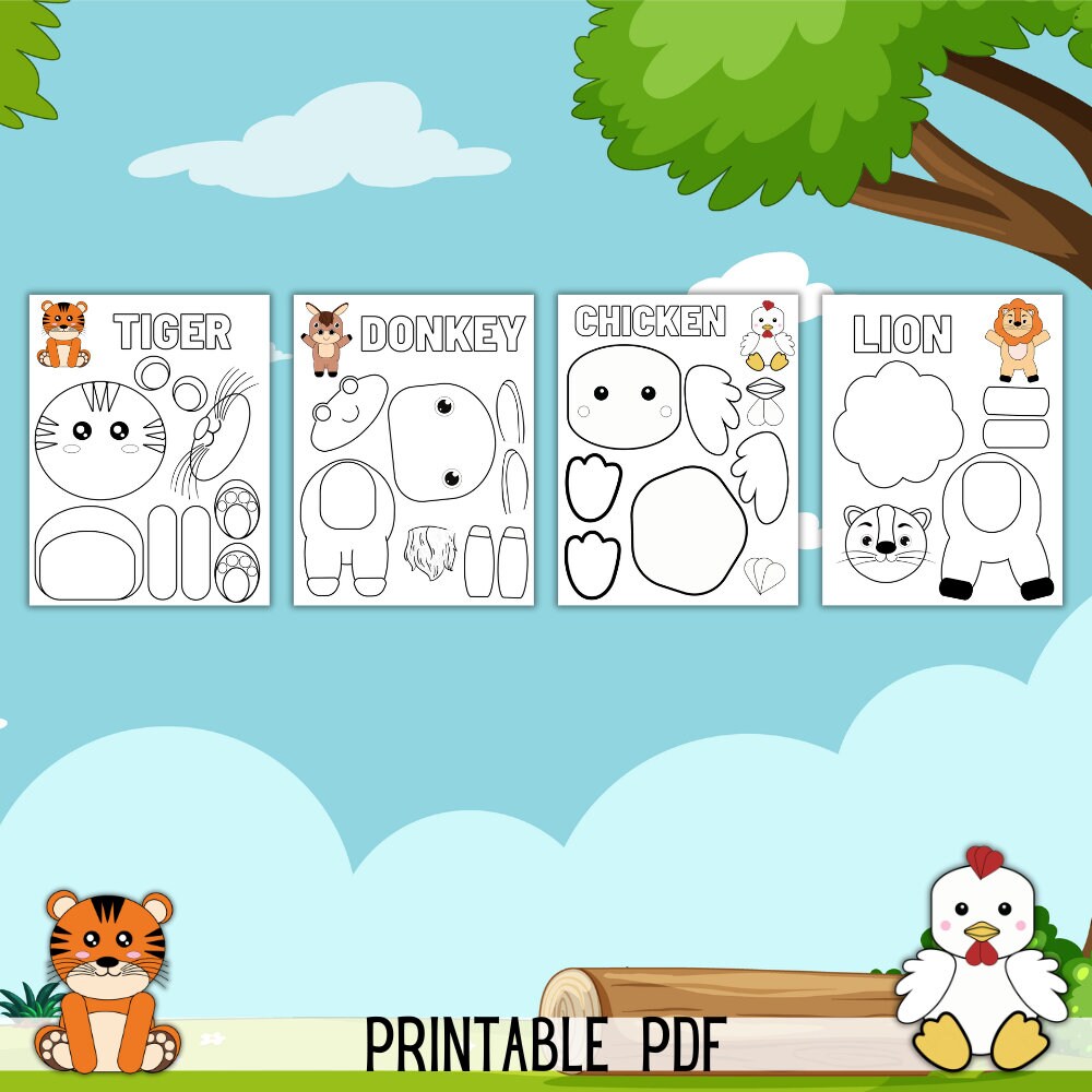 Cut and Paste Animal Activities, Cut & Paste Printable, Kids Preschool ...