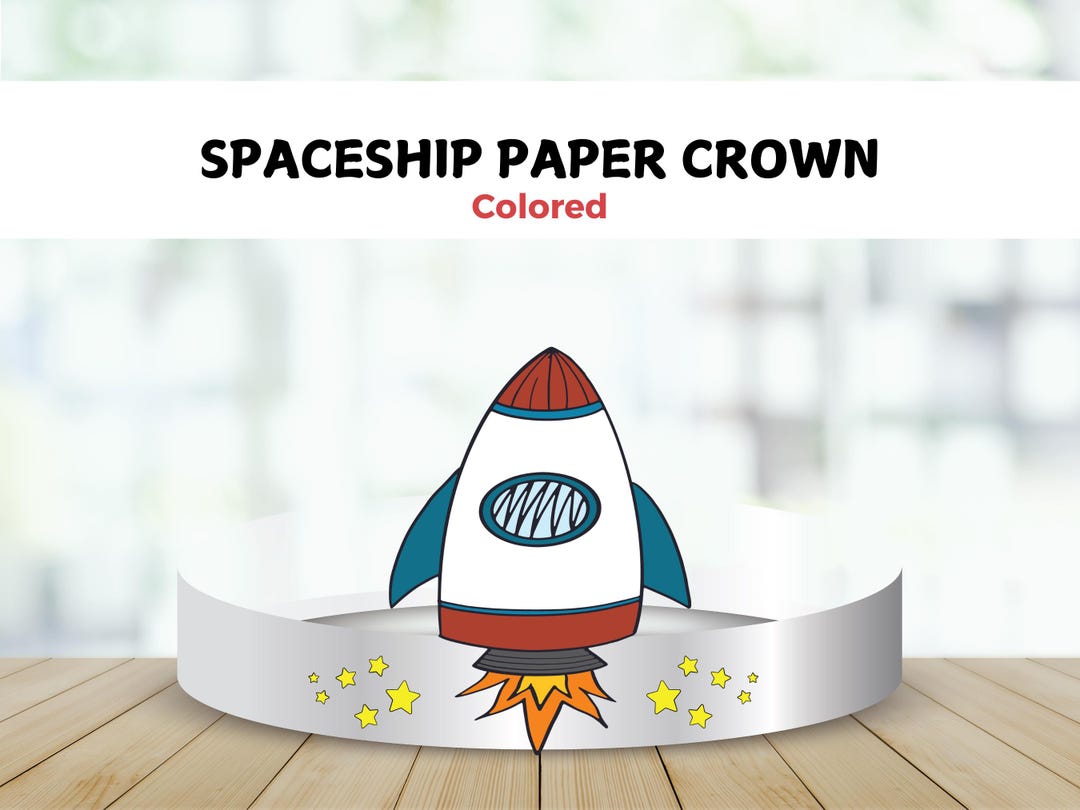Spaceship Paper Crown Template, Printable Paper Crown, Space Craft ...