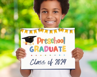 Preschool Graduation School Sign, Printable Last Day of School ...