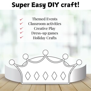 King Paper Crown, King Coloring Craft, Printable Kids Craft, King ...