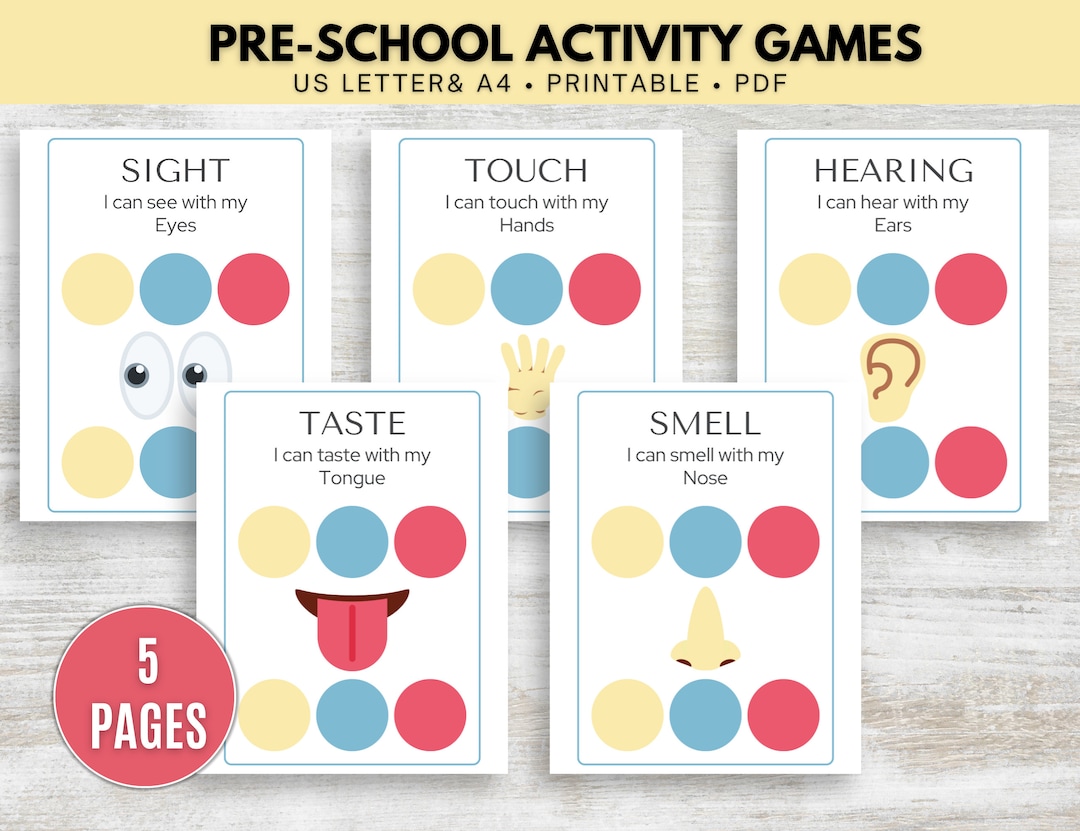 Preschool Worksheets Printable, Senses Activity Sheet, Sensory ...