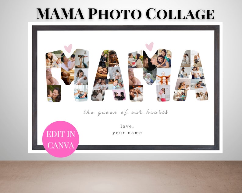 Custom Mama Photo Collage Template Personalized Birthday - Etsy