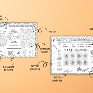 Printable Thanksgiving Activity Mats, Thanksgiving Coloring Pages ...