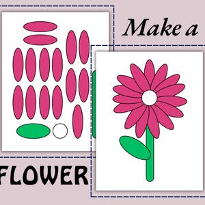 Build a Flower Cut & Paste Kid Craft, Flower Craft Printable Template ...