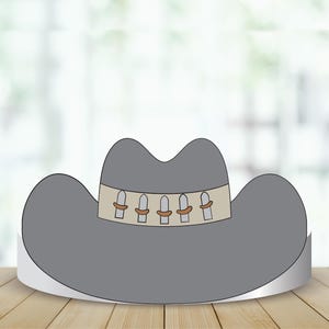 Cowboy Hat Paper Crown, Cowboy Coloring Craft for Kids, Cowgirl ...
