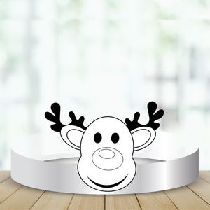 Christmas Paper Crowns, Winter Holiday Party Coloring, Reindeer ...