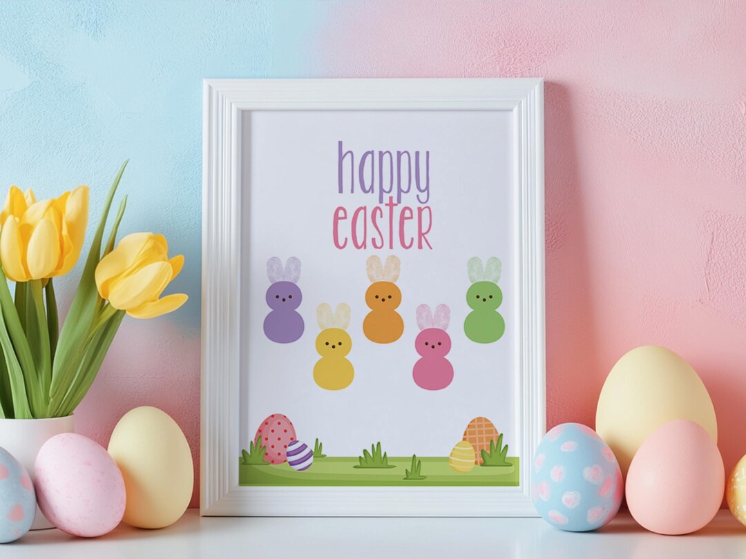 Happy Easter Handprint Art, Easter Bunny Handprint Craft, Easter ...