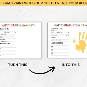 Preschool Graduation Handprint Art Craft, Kindergarten Preschool ...