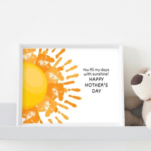 Mother’s Day Sun Handprint Art – Printable Toddler, Preschool & Daycare ...
