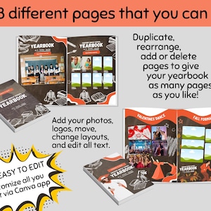 Middle School Yearbook Template, Printable Memory Book, Student ...