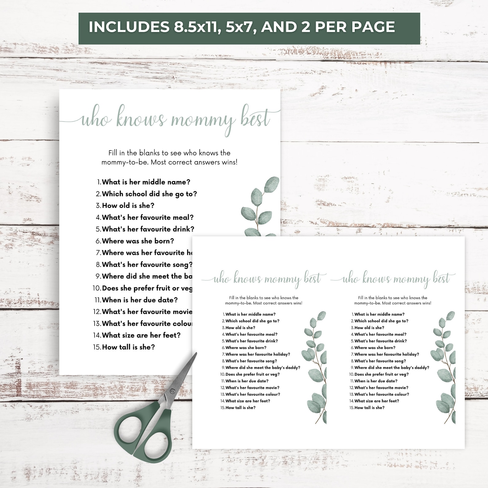 Who Knows Mommy Best Baby Shower Game How Well Do You Know - Etsy