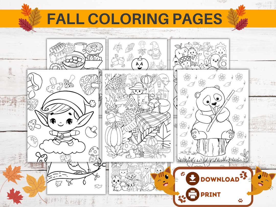 Fall Coloring Pages for Kids – Printable Autumn Animal Coloring ...