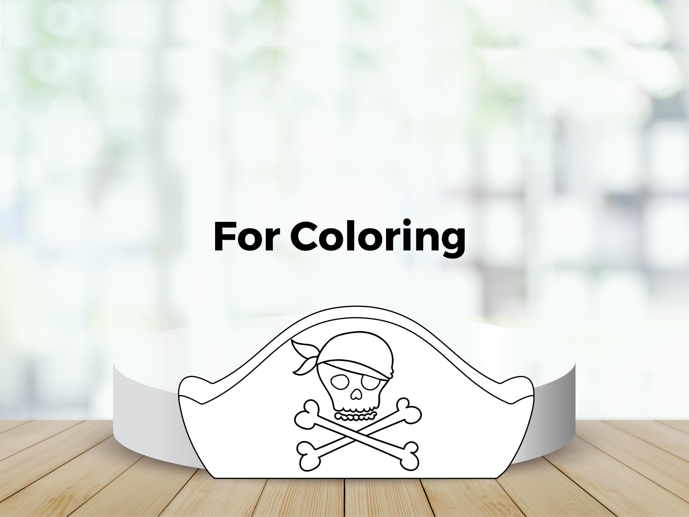 Pirate Hat Paper Crown Template, Printable Paper Crown, Pirate Party ...