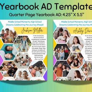 Middle School Yearbook Ad Template, Middle School Graduation Full Page ...