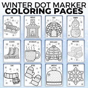 Winter Dot Marker Coloring Pages – Preschool Fine Motor Activity ...