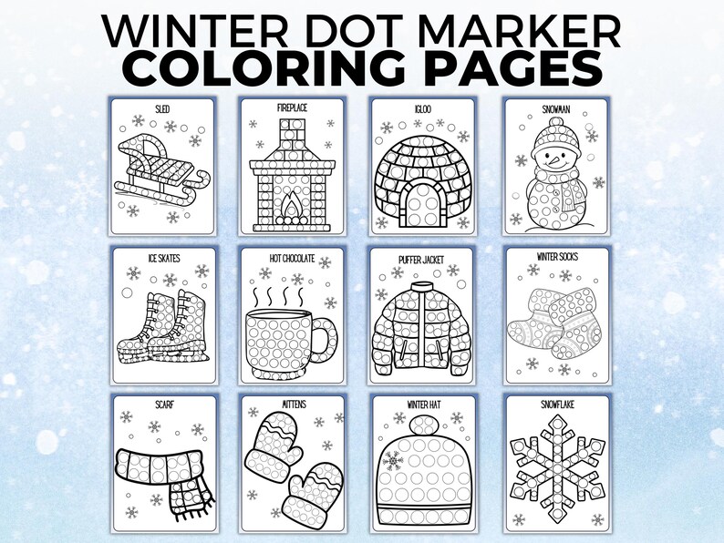 Winter Dot Marker Coloring Pages – Preschool Fine Motor Activity ...