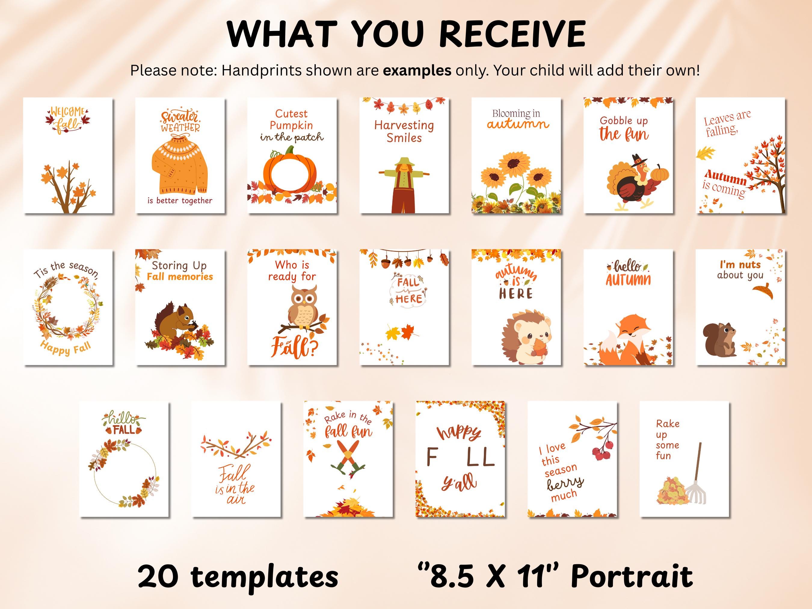 Fall Handprint Art Bundle for Kids, Autumn Handprint Toddler Craft ...