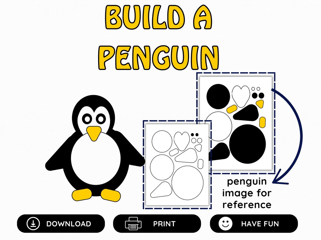 Build a Penguin Craft, Winter Kids Craft, Winter Activity, Printable ...