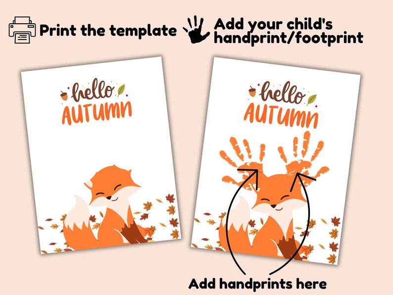 Fall Handprint Art Bundle for Kids, Autumn Handprint Toddler Craft ...