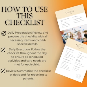 Daycare Editable Checklist, Printable Childcare Checklist, Daycare ...