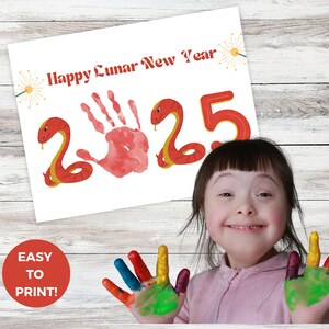 Lunar New Year Handprint Art, Chinese New Year Handprint Craft Keepsake ...