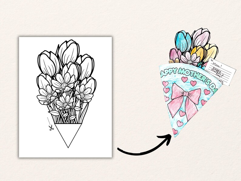 DIY Bouquet Bundle, Mother's Day Printable Flower Craft for Mum (PDF ...