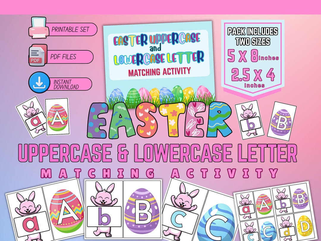 Easter Egg Alphabet Matching Activity, Uppercase & Lowercase Matching ...