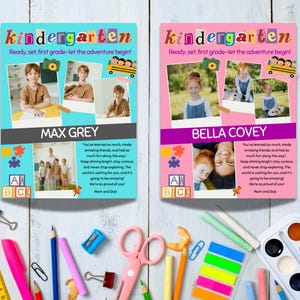 Kindergarten Yearbook Ad Template, Kindergarten Graduation QUARTER Page ...