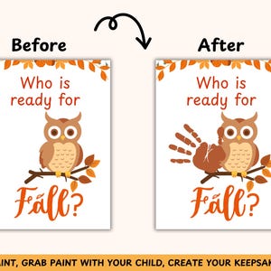 Owl Handprint Art Craft, Fall Handprint Craft, Autumn Craft, Animal ...