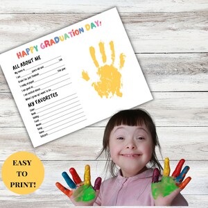 Preschool Graduation Handprint Art Craft, Kindergarten Preschool ...
