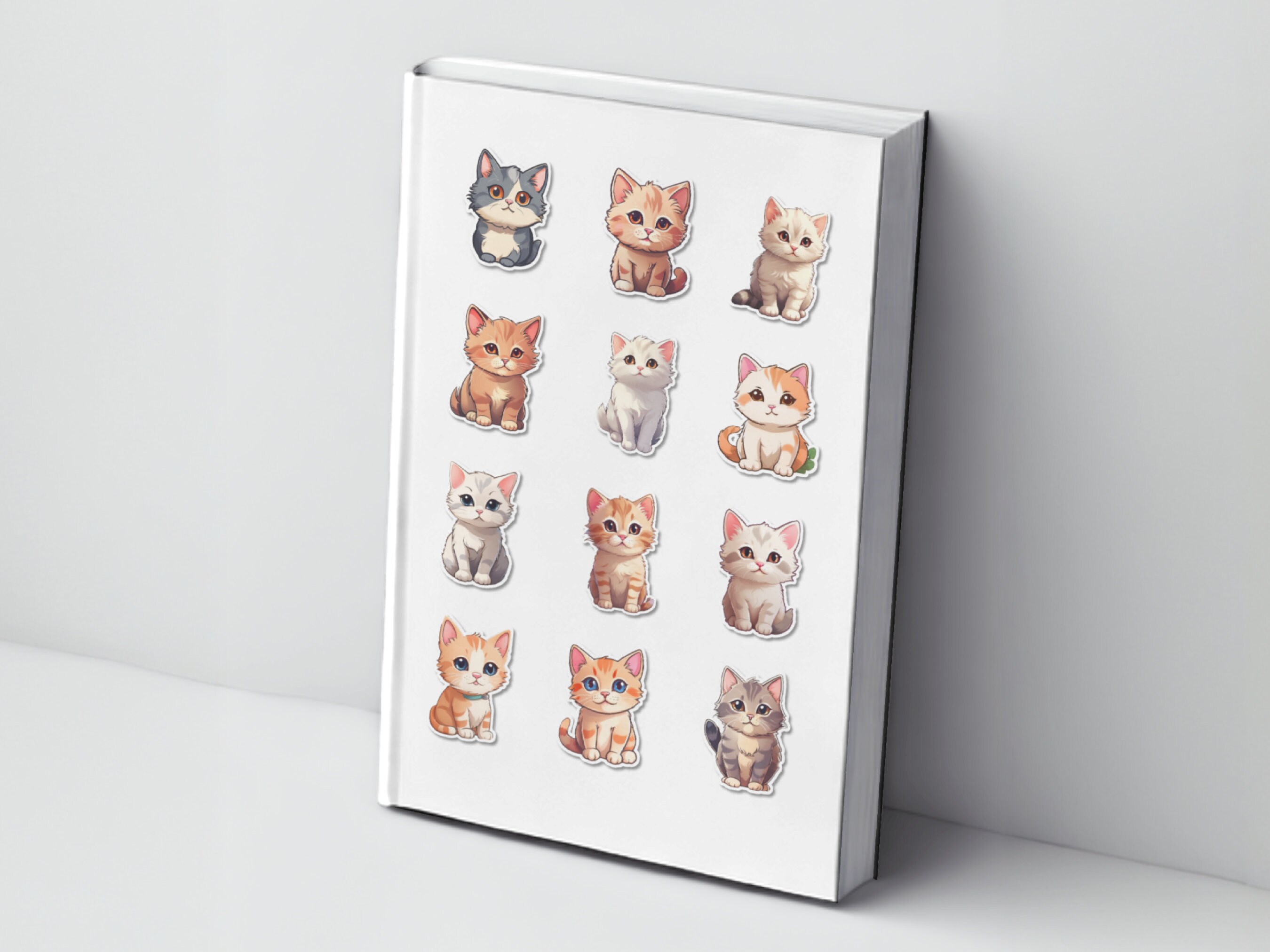 Cute Cat Clipart Digital Stickers Png Bundle, 56 Kawaai Cat Printable ...