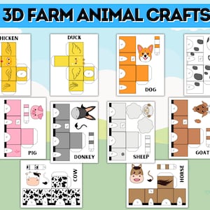 3d Farm Animal Crafts, Preschool Activities Printable 3d Farm Animals ...